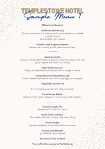 Menus - The Templestowe Hotel