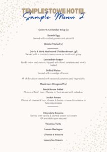 Menus - The Templestowe Hotel